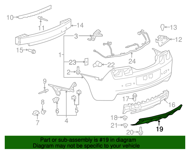 2010-2013 Chevrolet Camaro Black Rear Bumper Fascia Molding 92218168 ...