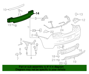 2010-2015 Chevrolet Camaro Rear Bumper Impact Bar 22876136 | TascaParts.com