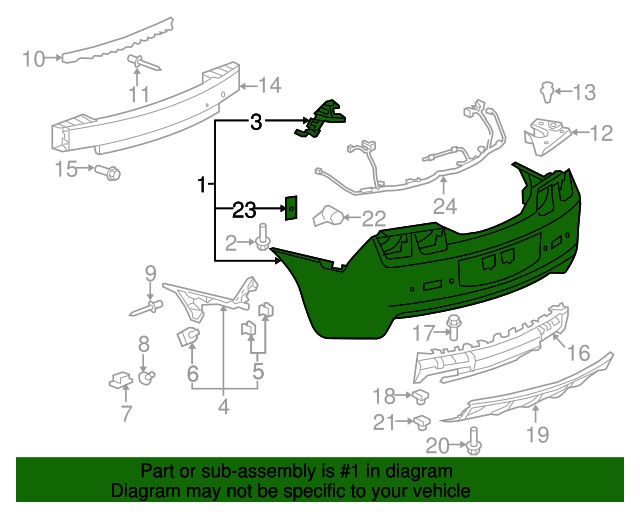 2010-2013 Chevrolet Camaro Rear Bumper Cover 22766176 | TascaParts.com