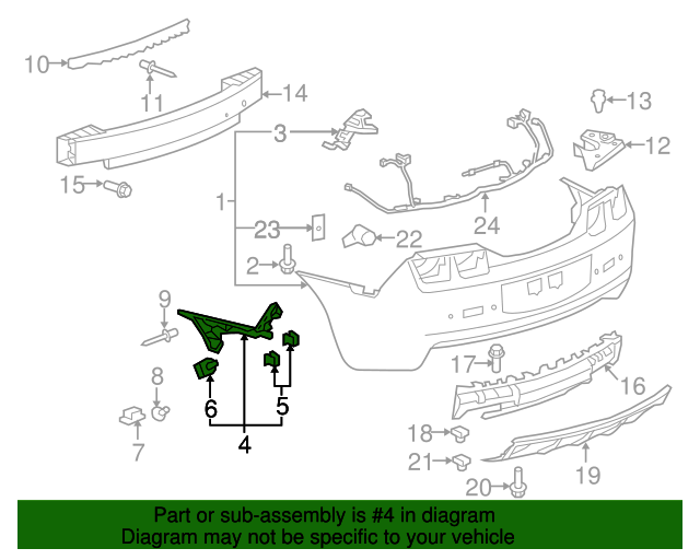 92247764 - Passenger Side Rear Bumper Fascia Guide 2010-2013 Chevrolet ...
