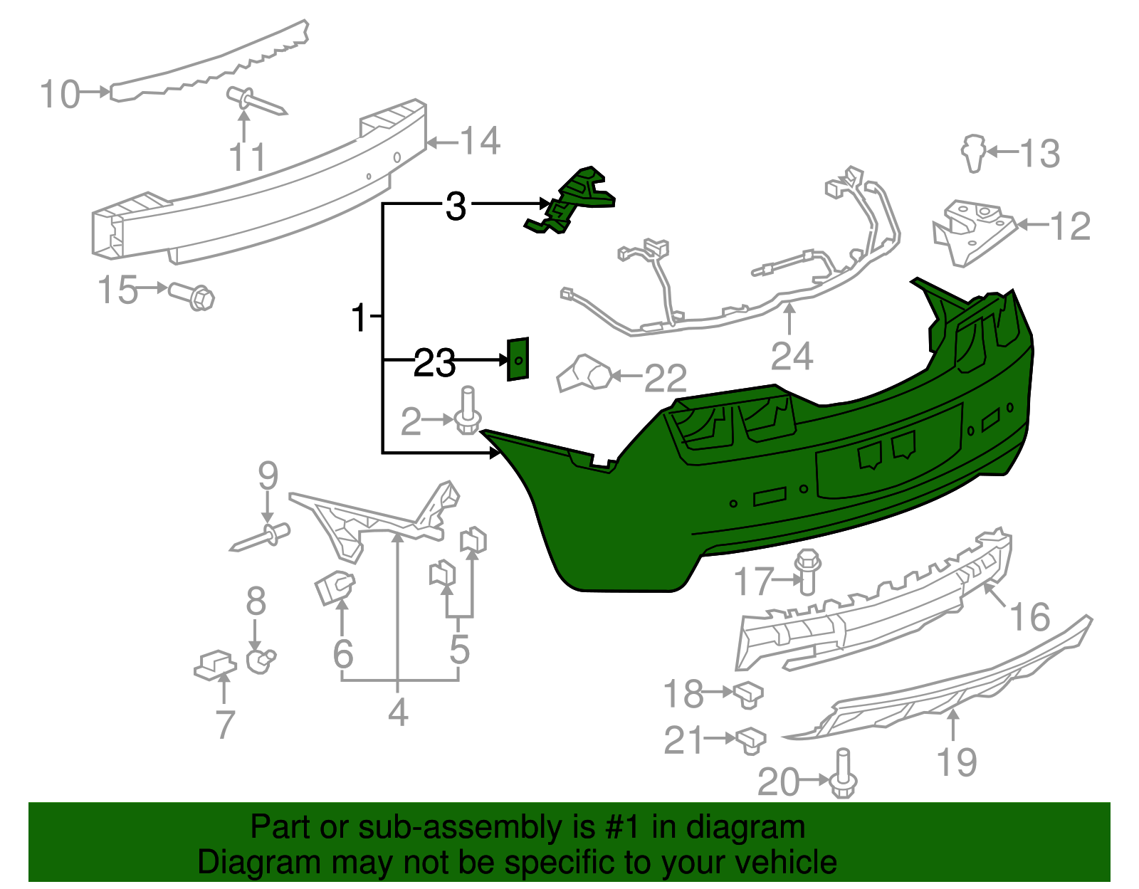 2010-2013 Chevrolet Camaro Rear Bumper Cover 22766176 GM ...