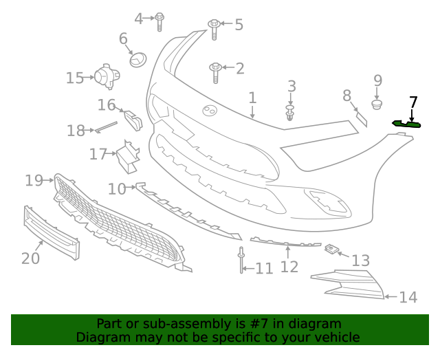 257-885-06-00 - Bumper Cover Support Rail 2019-2023 Mercedes-Benz ...