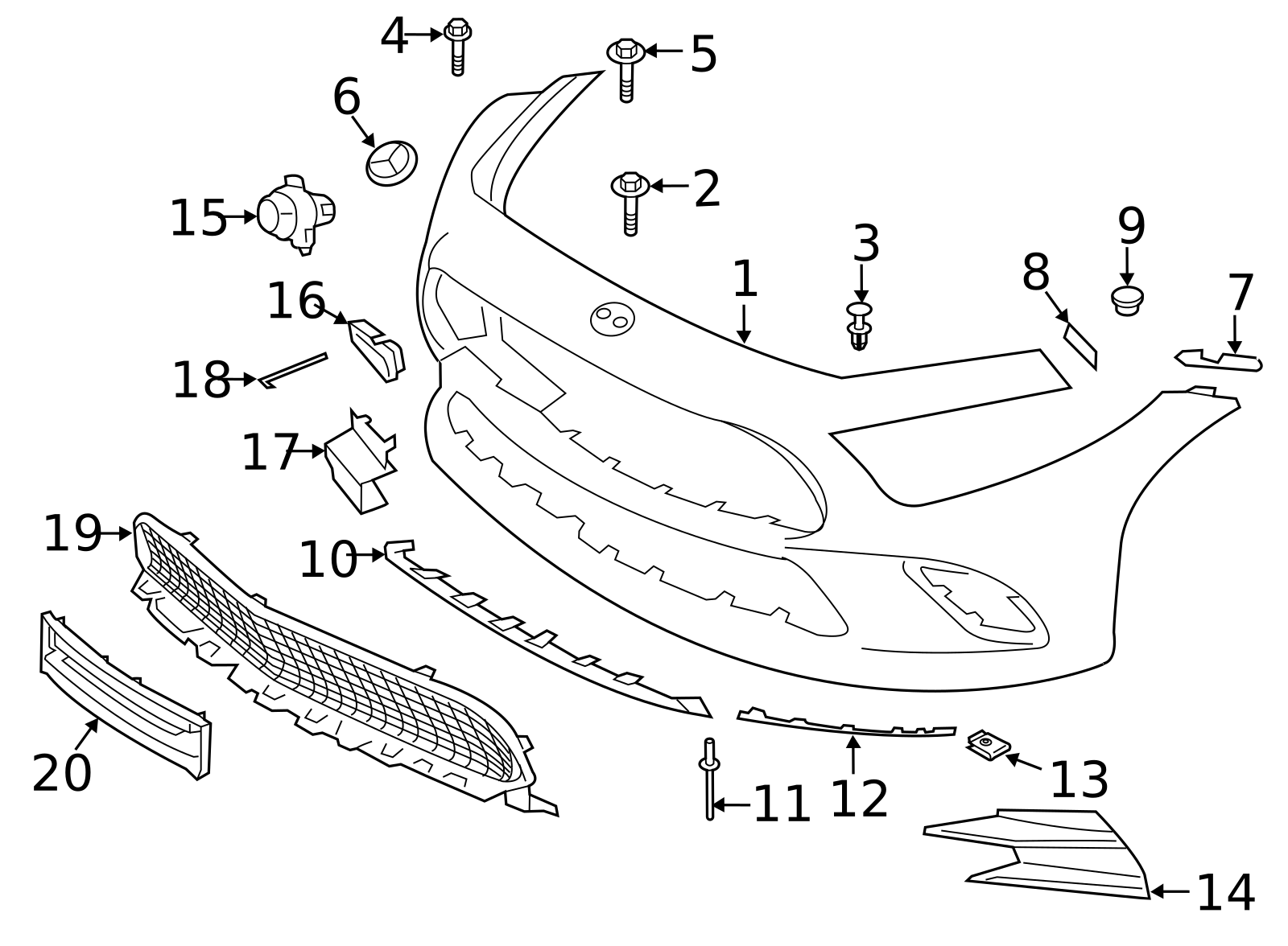 Exchange Trim, Bumper - Part #257-880-74-02-9999 | Mercedes Parts Center