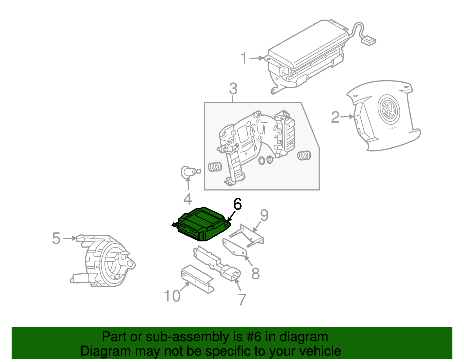 2008-2010 Volkswagen Touareg Control Module 7L0-959-655-A-00B ...
