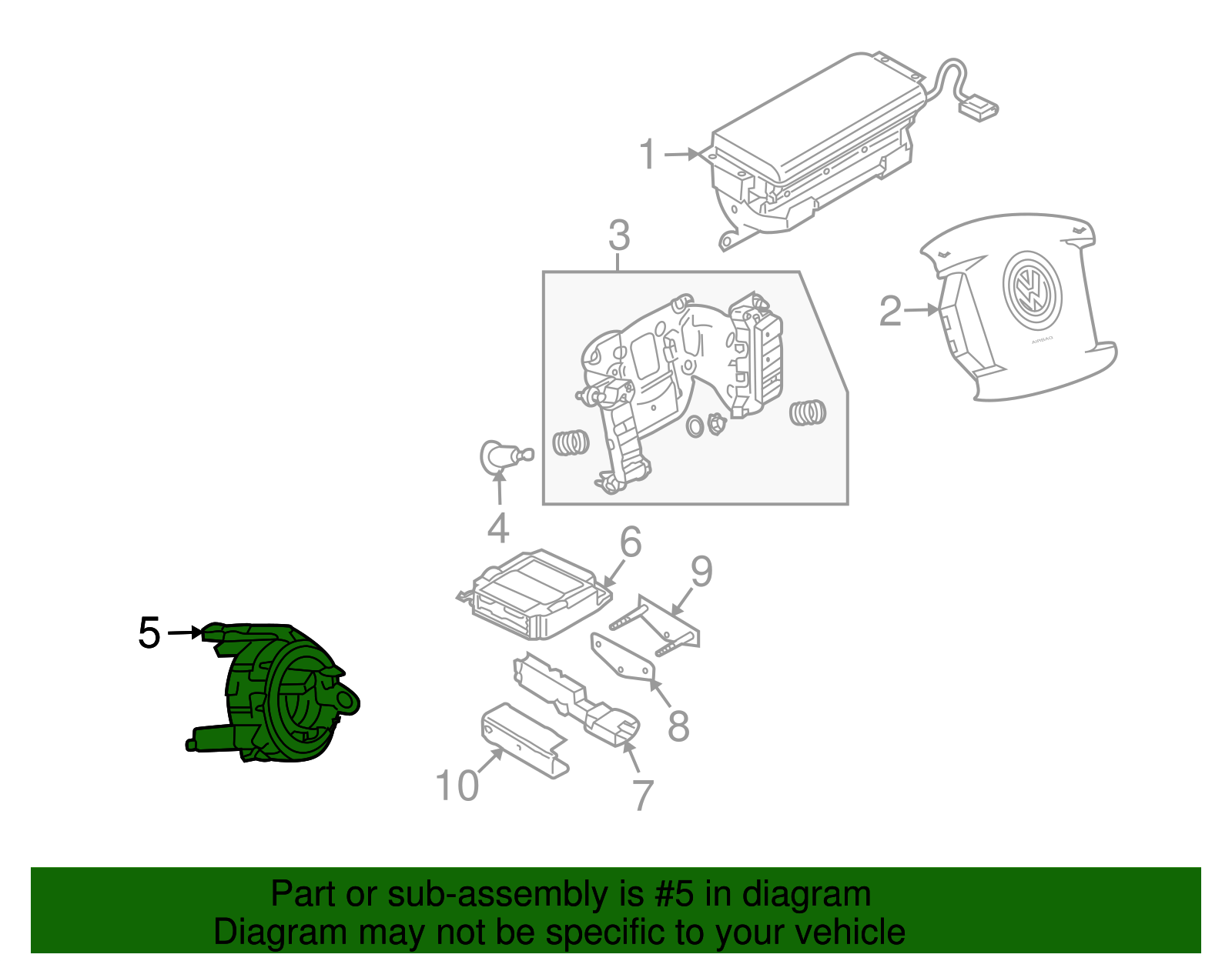 2004-2010 Volkswagen Clock Spring 8E0-953-541-E | OEM Parts Online