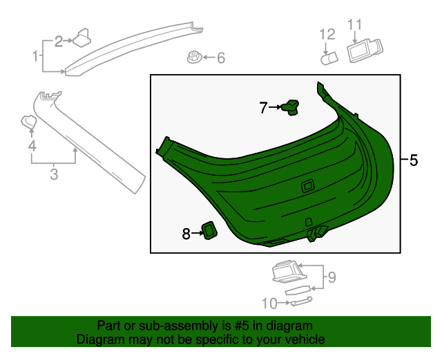 2016-2019 Chevrolet Volt Lower Gate Trim 84398373 | GMPartsDirect.com
