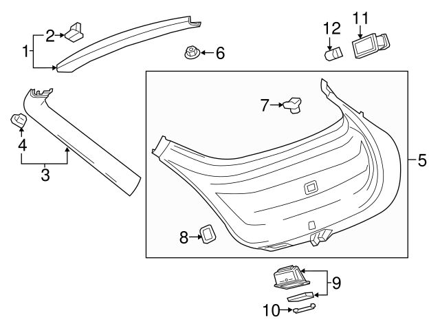 84099997 GM Lower Gate Trim | GM Parts Store