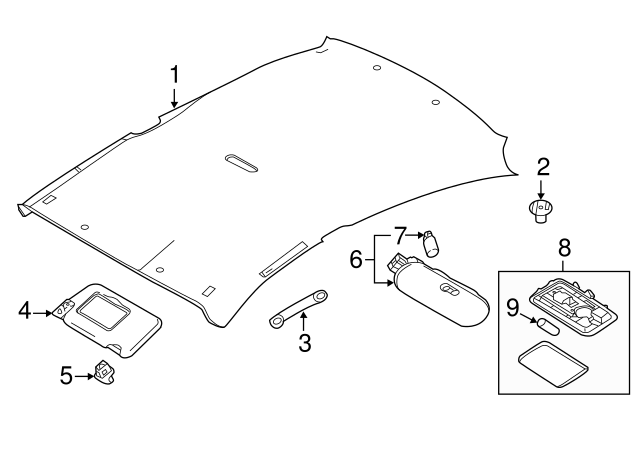 2016 Nissan Versa Note Headliner 73910-3WC2A | TascaParts.com