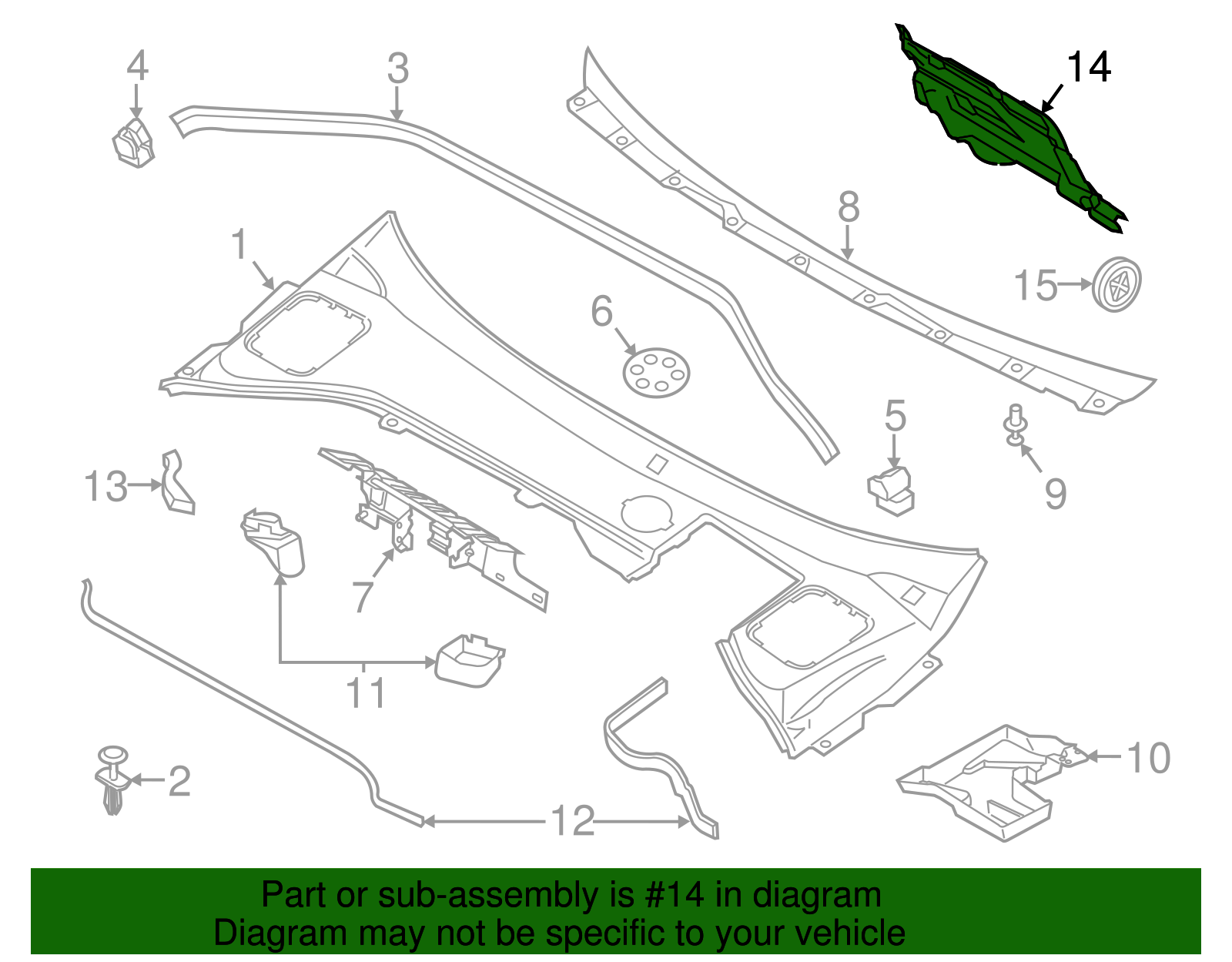 Genuine Cowl Insulator for 2015-2018 Volvo S60 | Part# 31688440 | Over ...