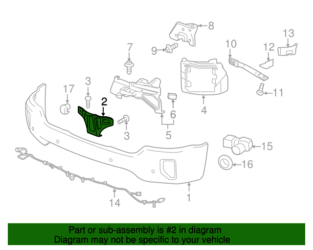 2016-2019 Chevrolet Front Bumper Impact Bar Bracket 23243085 GM ...