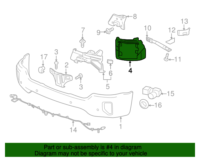 2016-2019 Chevrolet Passenger Side Front Bumper Impact Bar Bracket ...