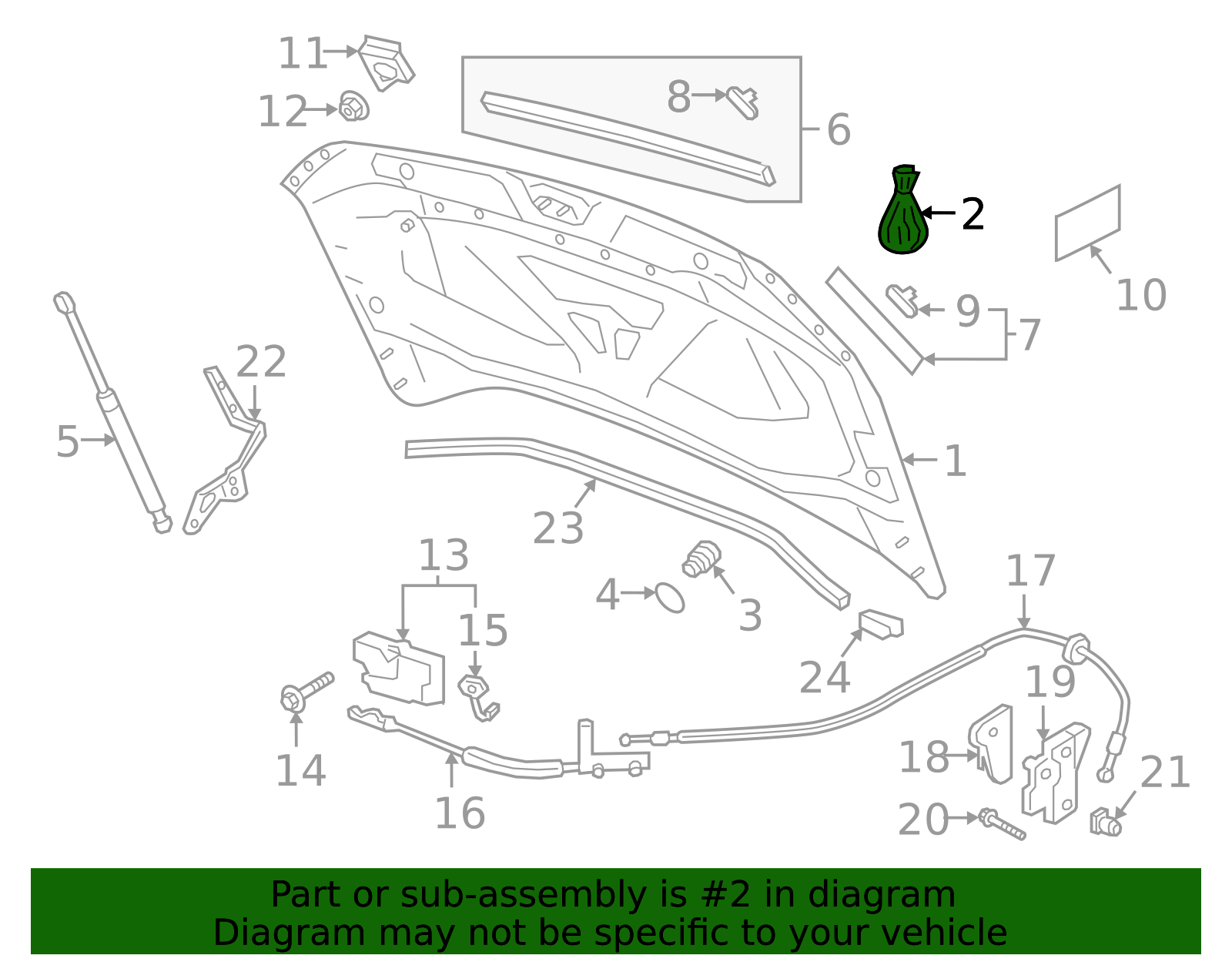 2018-2024 Volkswagen Tiguan Hood Hardware Kit 5NA-898-615-A ...