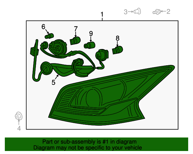2013-2014 Nissan Altima Combo Lamp Assembly 26550-3TA0B | Nissan Parts OEM