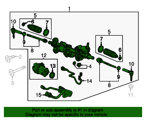 2014-2016 GM Electric Belt Drive Rack and Pinion Steering Gear 84774225 ...