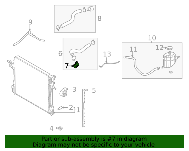 2020-2024 Hyundai Upper Hose Connector 25485-L1000 | QuirkParts