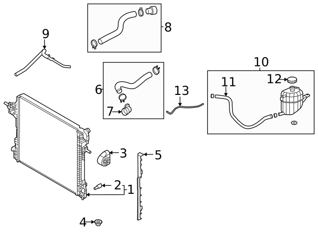 25415-T6000 - Hose Assembly Radaator Lower 2021-2024 Genesis GV80 ...