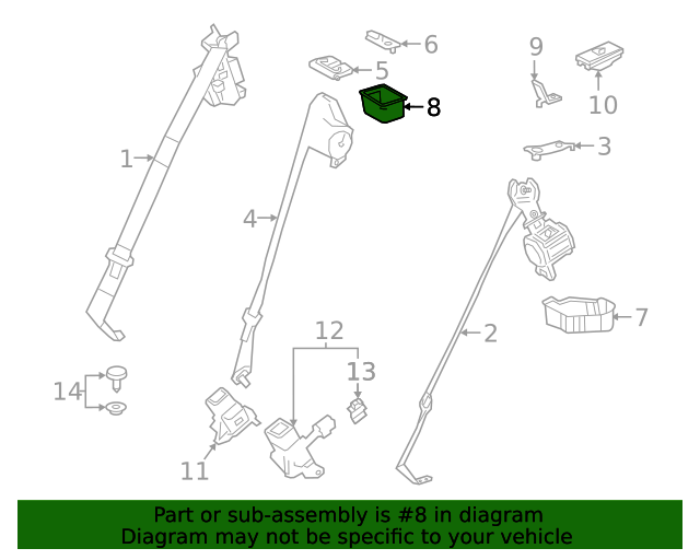 2020-2024 Toyota Corolla Retractor Cover 73223-02030 | Toyota Parts Center
