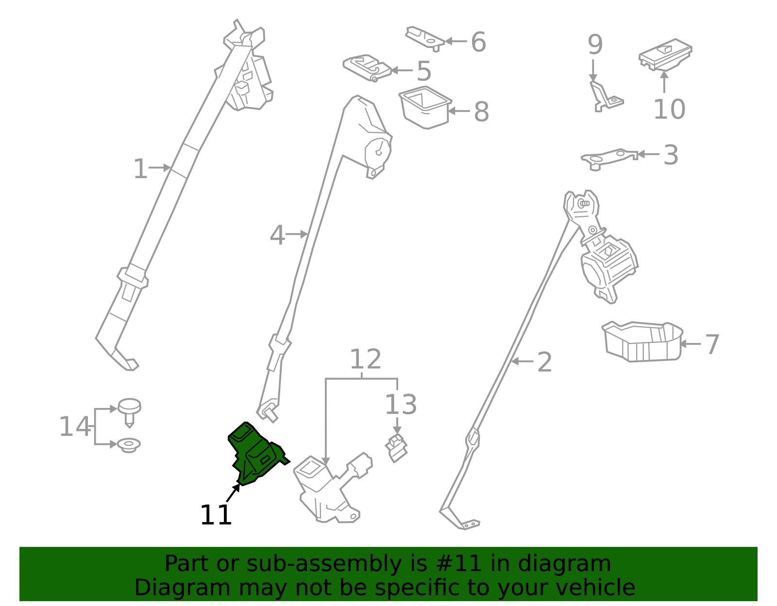 2020-2022 Toyota Corolla Buckle 73380-02070-C0 | Toyota San Diego Parts