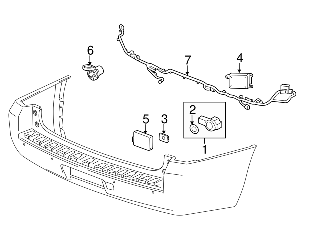 2020 Cadillac Escalade Rear Object Alarm Sensor Wiring Harness 84335269 ...