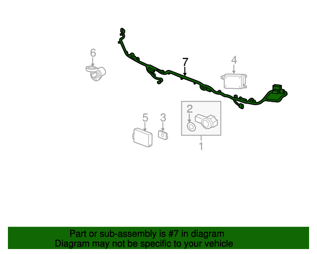 2020 Cadillac Escalade Rear Object Alarm Sensor Wiring Harness 84335272 ...