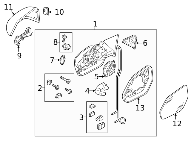 2019-2020 Audi Mirror Assembly 4M8-857-409-AN-9B9 | Audi USA Parts