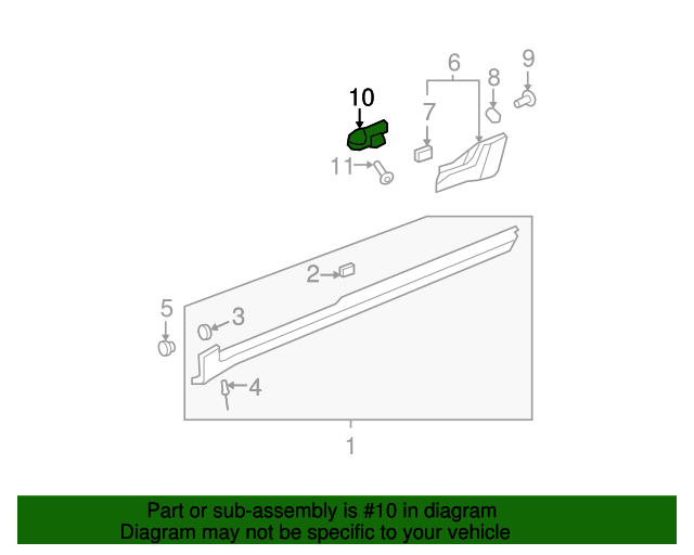2007-2017 GM Rear Rocker Molding Retainer Clip 25906895 | QuirkParts