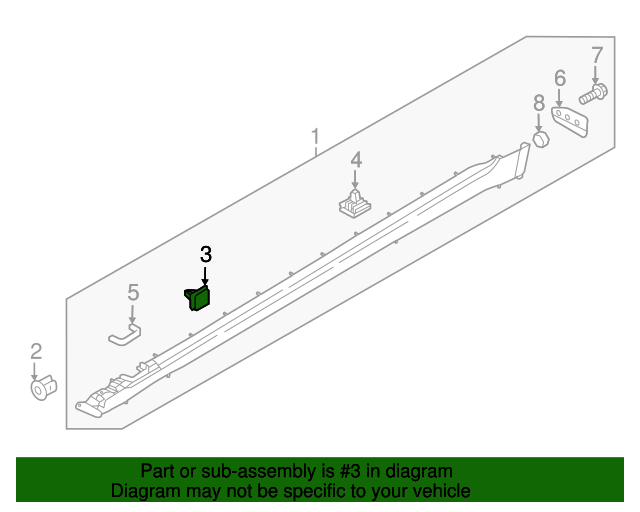 2006-2022 Hyundai Rocker Molding Front Clip 87758-3L000 | OEM Parts Online