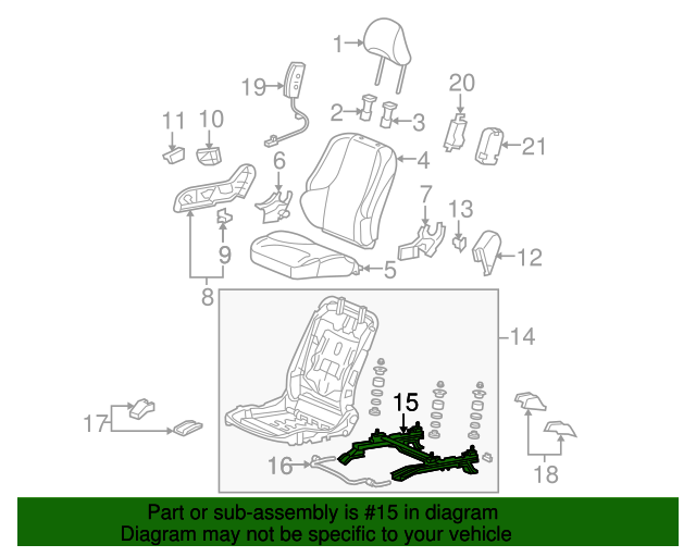 81166-TK6-A01 - Slide Assembly, Sws - 2009-2010 Honda Fit | Honda ...