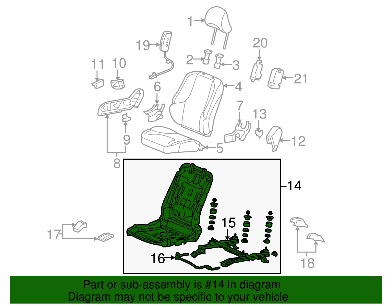 81126-TK6-A01 - Seat Frame 2009-2013 Honda Fit | Honda Parts Online