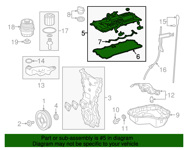 2015-2021 Lexus Valve Cover 11210-36010 | OEM Parts Online