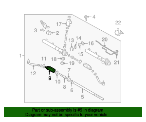 2007-2012 Hyundai Santa Fe Rack and Pinion Bellows 57740-2B000 ...
