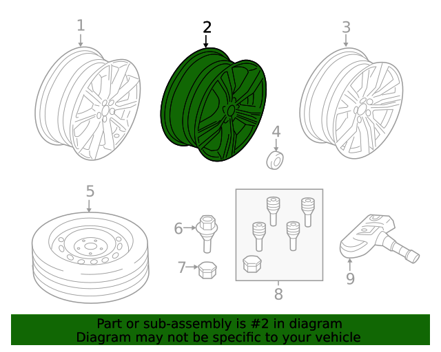 2019-2022 Volvo 18-Inch 5-Double Spoke Matte Black Diamond Cut 31471482 ...