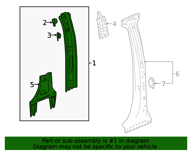 2023 GM Inner Center Pillar 84554422 GM | GMPartsDirect.com