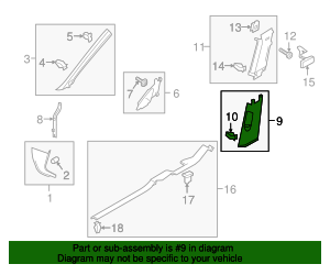 2015-2019 Volkswagen Lower Center Pillar Trim 5G4-867-291-F-82V | OEM ...