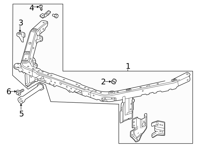 2020-2024 Cadillac Front End Sheet Metal Cross Brace 84128474 GM ...
