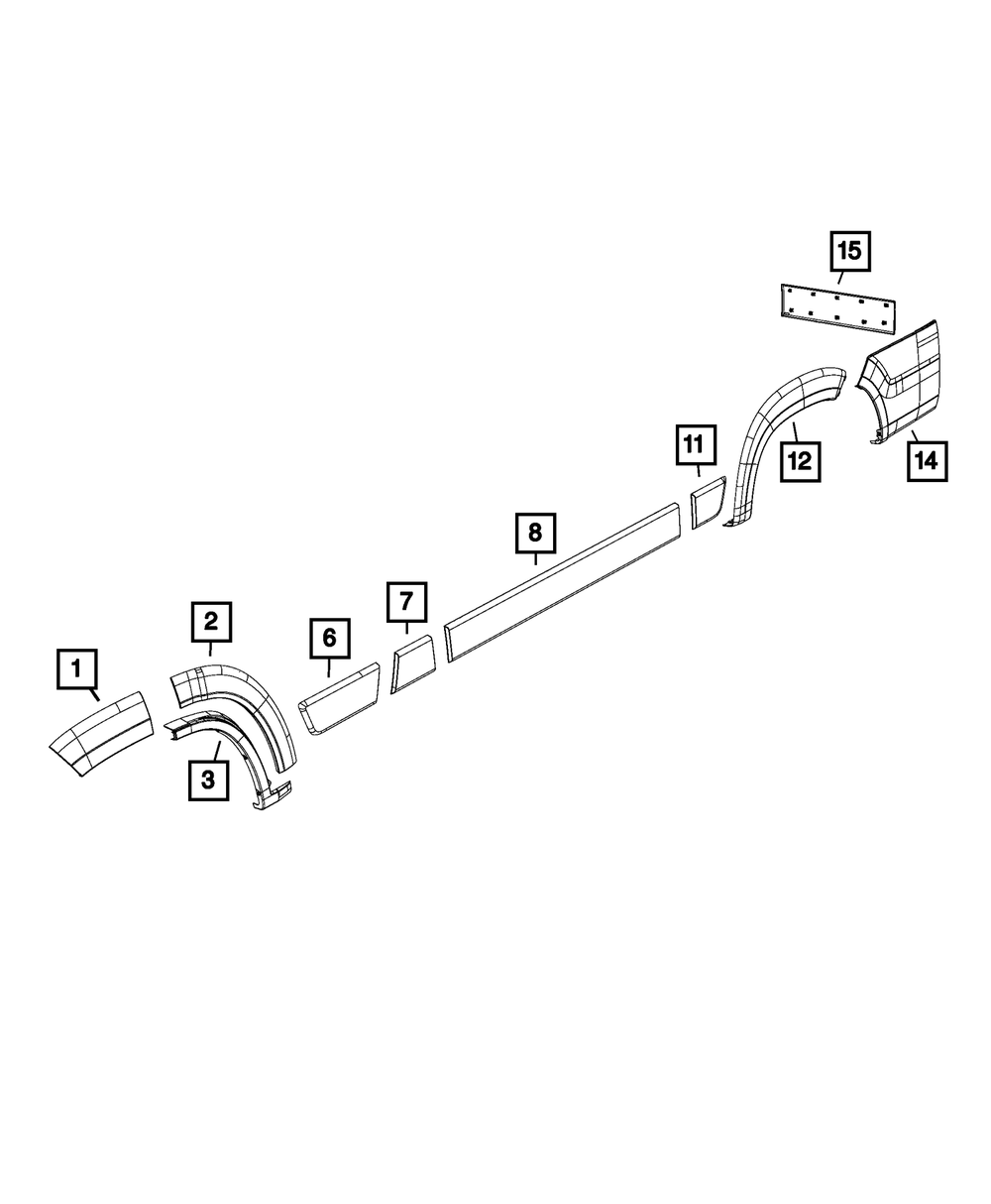 2019-2022 Ram Wheel Opening Flare Molding, Left 7SV57JXWAA | Mopar eStore