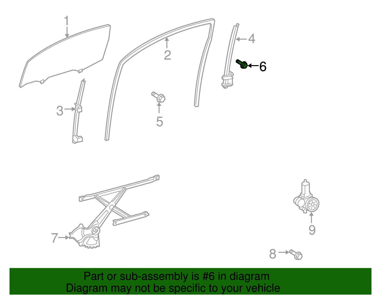 2007-2024 Toyota Door Window Glass Surround Channel Bolt 90119-06956 ...