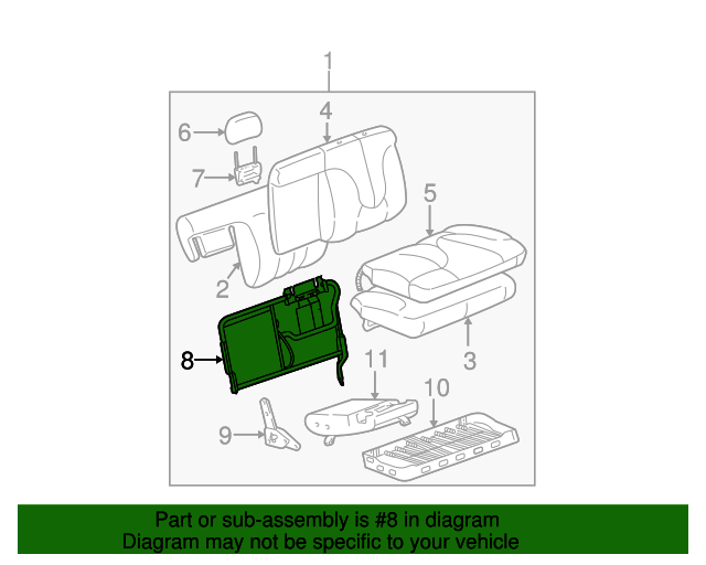 2003-2007 GM Seat Back Frame 88941072 | QuirkParts