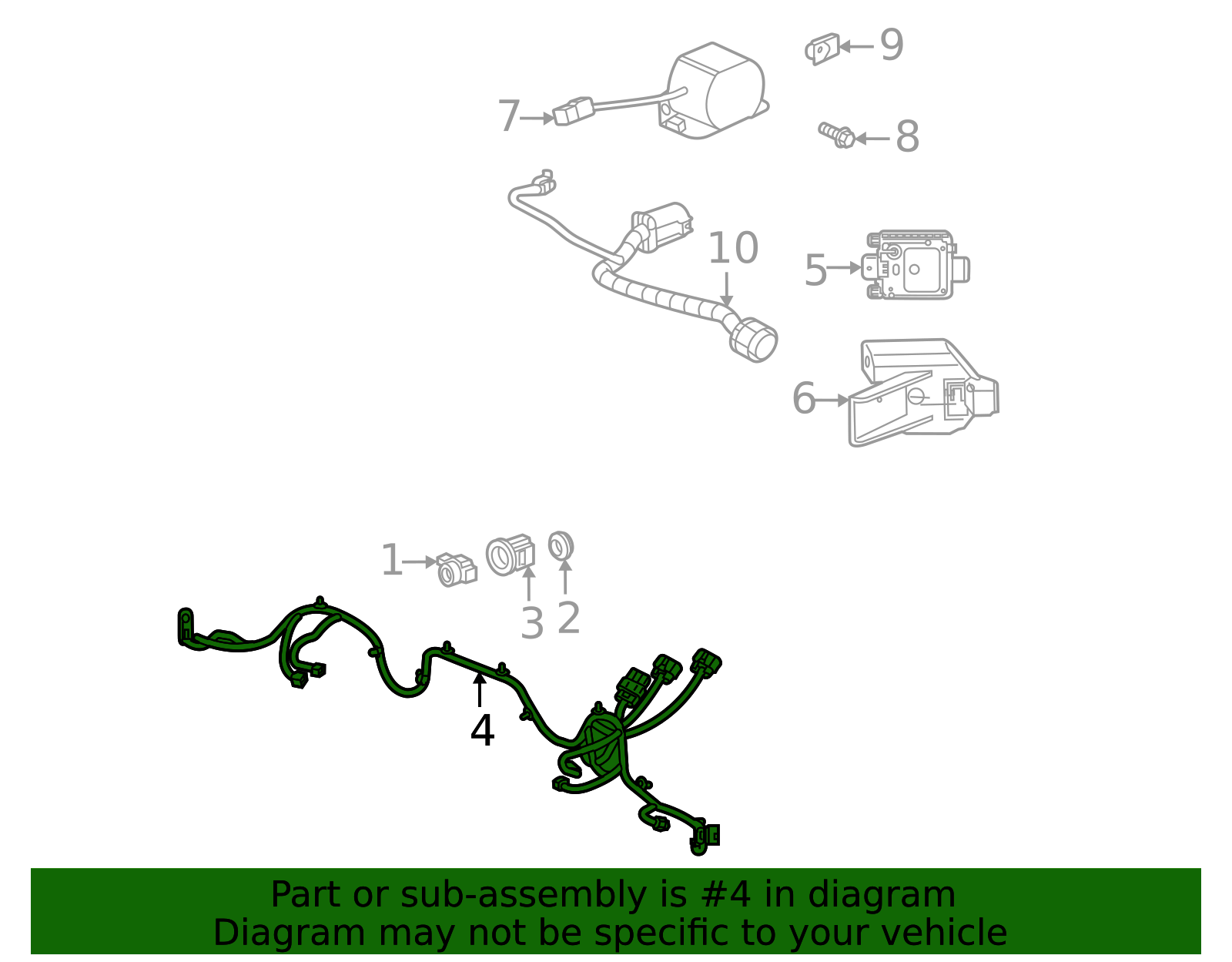 86807474 - Rear Object Alarm Sensor Wiring Harness 2023-2025 GM ...