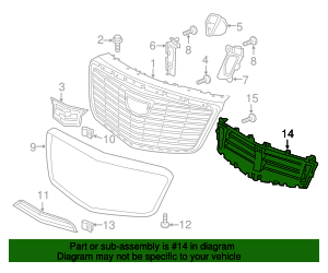 2016-2019 Cadillac CTS Front Bumper Shutter 84097277 | NewGMParts.com
