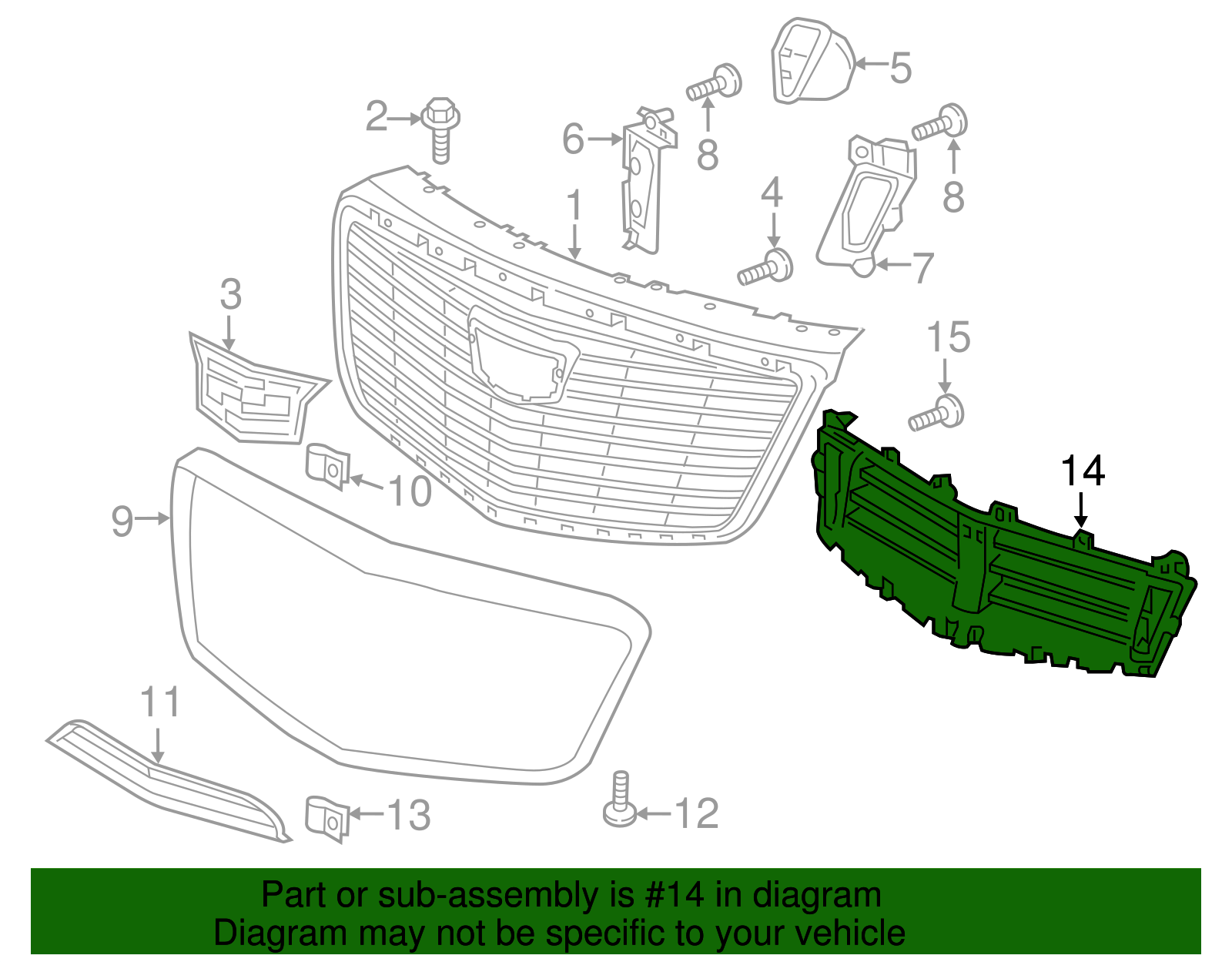 84097277 - Front Bumper Shutter 2016-2019 Cadillac CTS | Chevrolet ...
