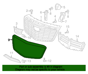 2016-2019 Cadillac CTS Galvano Front Grille Molding 84124873 GM ...