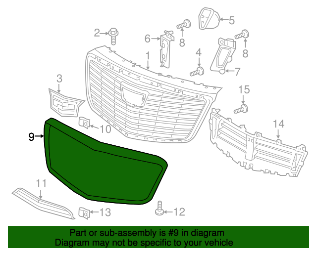 2016-2019 Cadillac CTS Galvano Front Grille Molding 84124873 GM ...