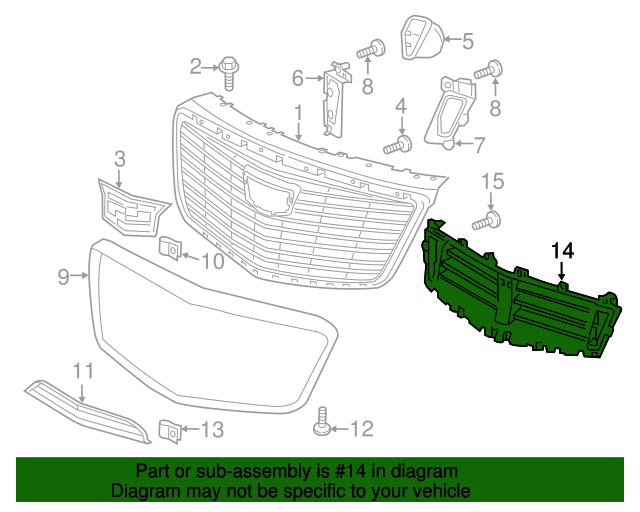 2016-2019 Cadillac CTS Front Bumper Shutter 84097277 | NewGMParts.com