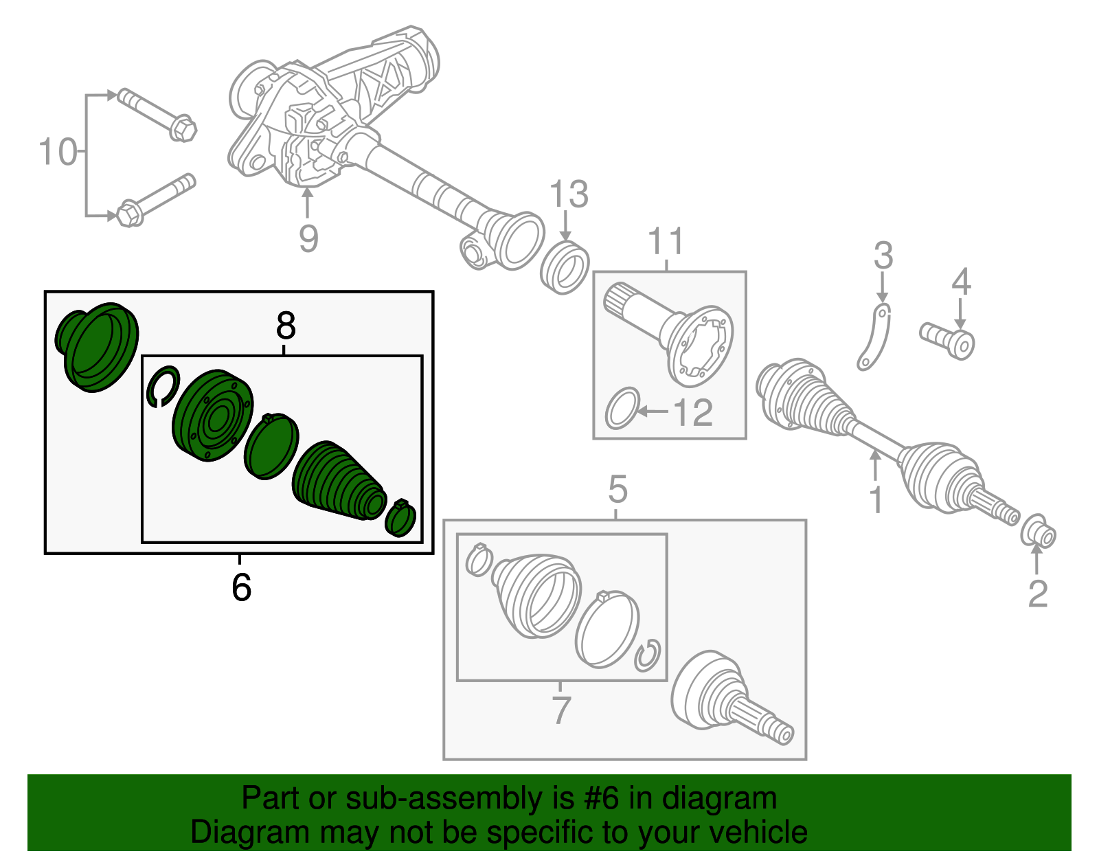 2004-2017 Volkswagen Touareg Inner Joint Assembly 7L0-498-103-A ...
