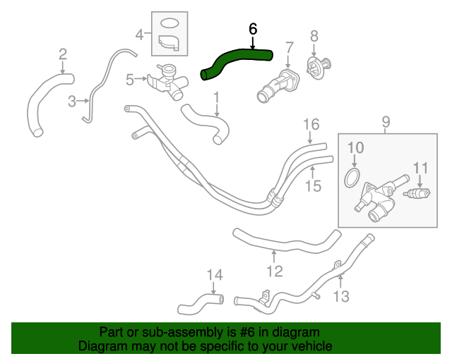 25411-3X600 - Coolant Hose 2014-2018 Kia | Kia.Parts Store