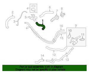 2014-2018 Kia Upper Hose 25411-3X650 | TascaParts.com