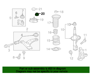 2011-2022 Toyota Strut Mount Nut 90178-A0077 | Toyota Parts Center