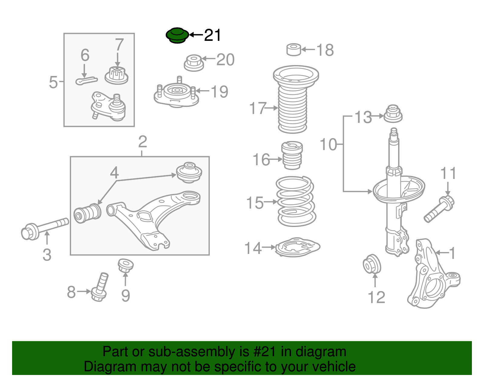 48684-52010 - Suspension Strut Mount Cap - 1990-2020 Toyota | Nucar ...