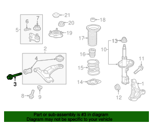 2016-2024 Toyota Lower Control Arm Mount Bolt 90105-A0366 | Toyota ...